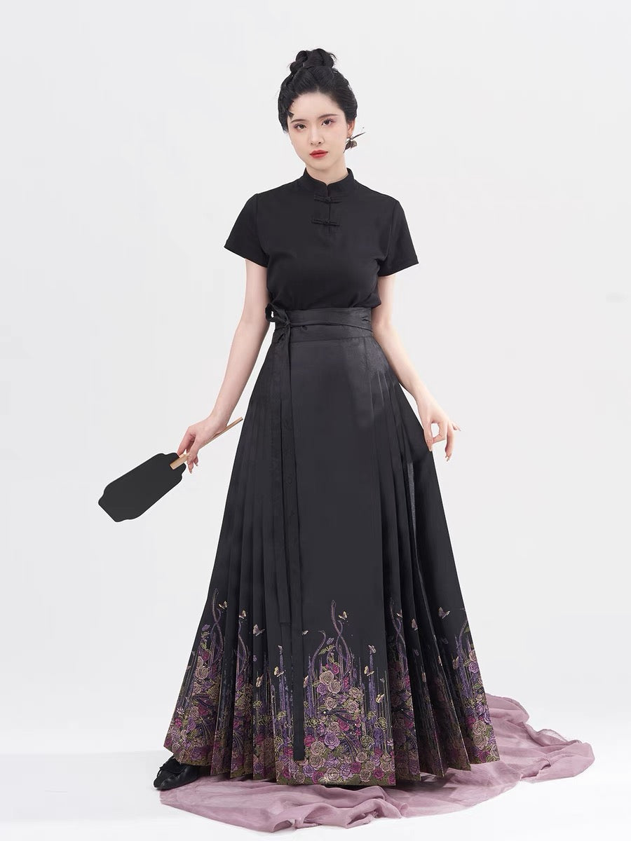 Ming Dynasty Modern Hanfu, Mamianqun, Rose Garden – Hanfu Story