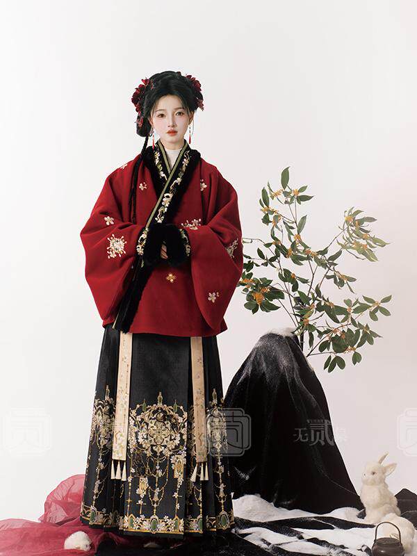 Ming Dynasty Chinese New Year Festival Hanfu Set - Fortune Cat 喵运亨通 (P ...