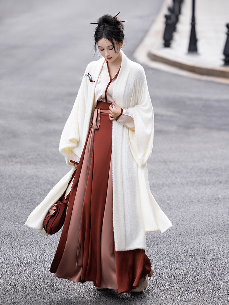 Song Dynasty Modern Hanfu Changgan Temple Beizi and Wrap Skirt - Lady ...