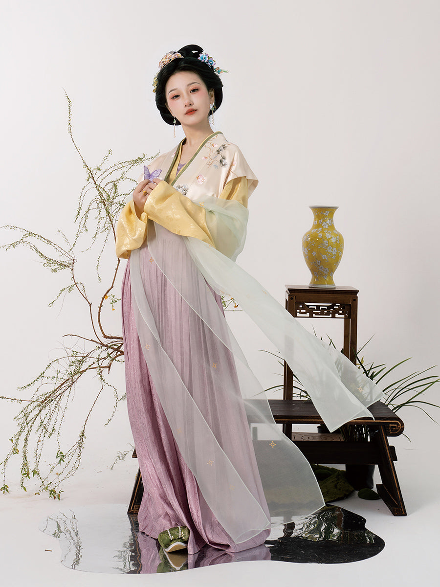 Qiantong 芊桐 - Tang Dynasty Style Beizi Silk and Satin Qiyao Ruqun (Pre ...