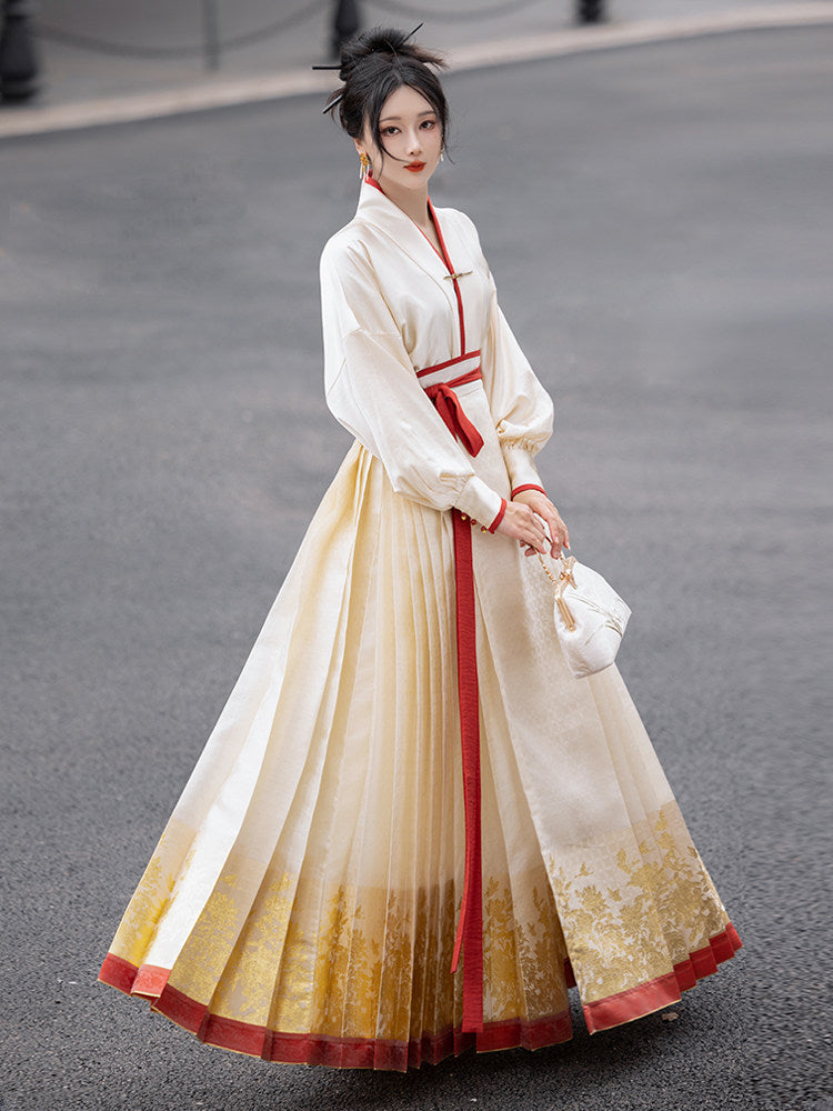 Ming Dynasty Hanfu Skirt Mamianqun - Peony 牡丹 – Hanfu Story
