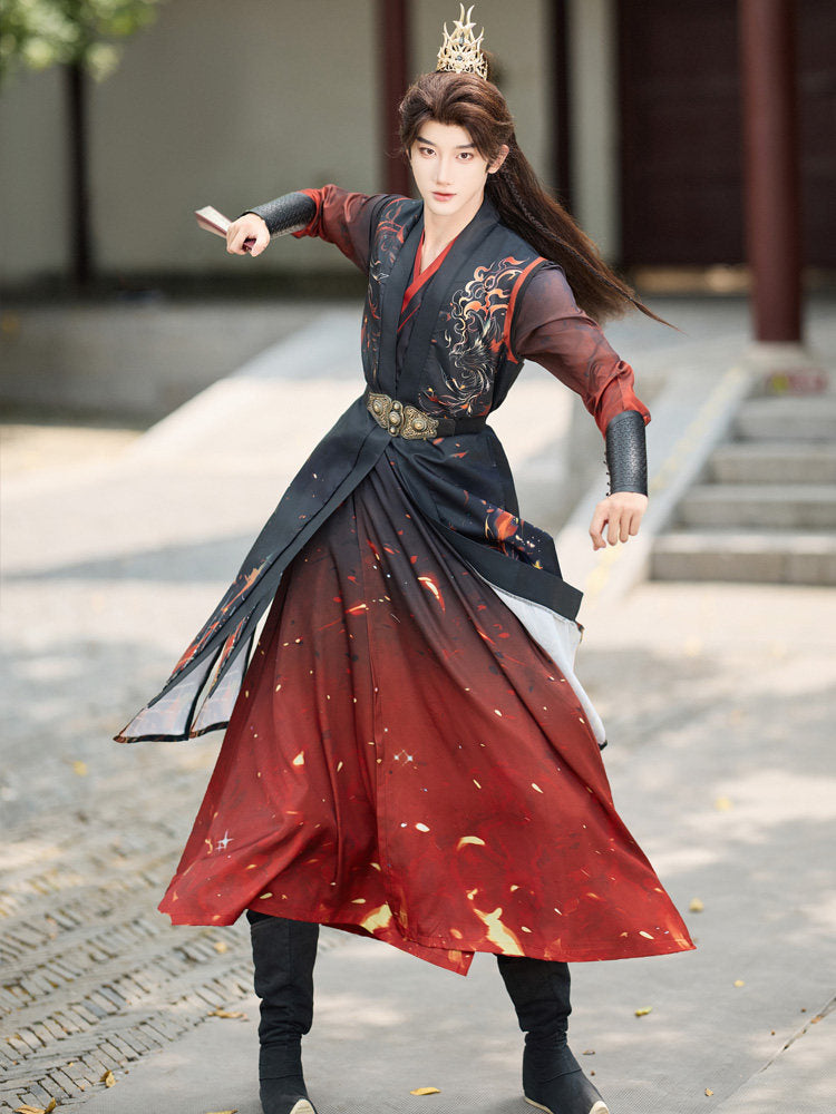 Flame Wuxia Hanfu Set | Chinese Fantasy Period Drama Style – Hanfu Story