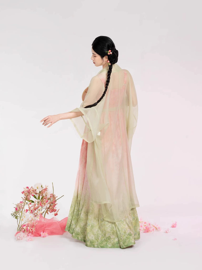 Song Dynasty Modern Hanfu Set with Changgan Temple Beizi and Mamian Sl ...