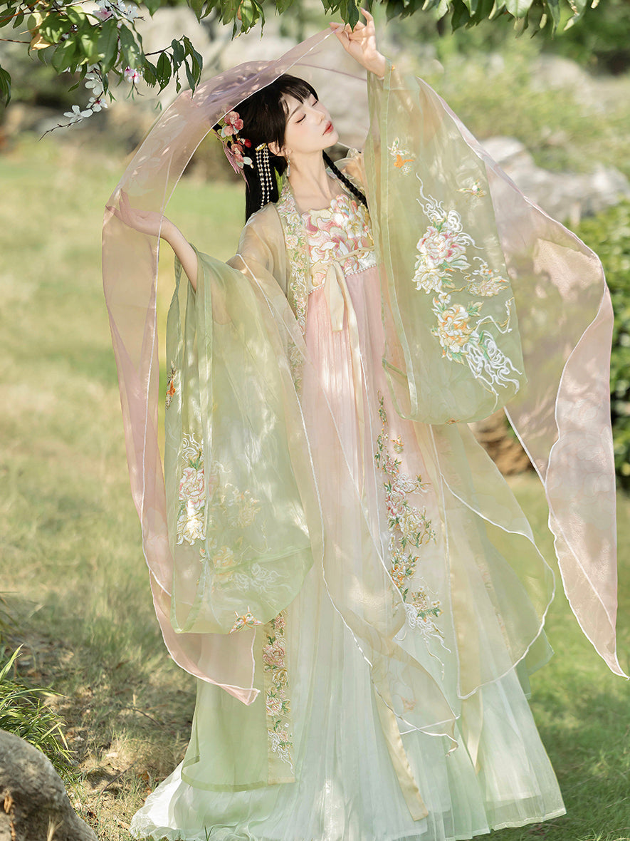 White Peony 白芍 - Tang Dynasty Style Hanfu Dress Heziqun – Hanfu Story