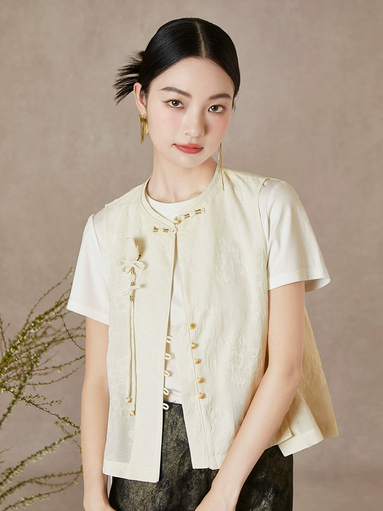 Lixia - New Chinese Style Jacquard Women Vest – Hanfu Story