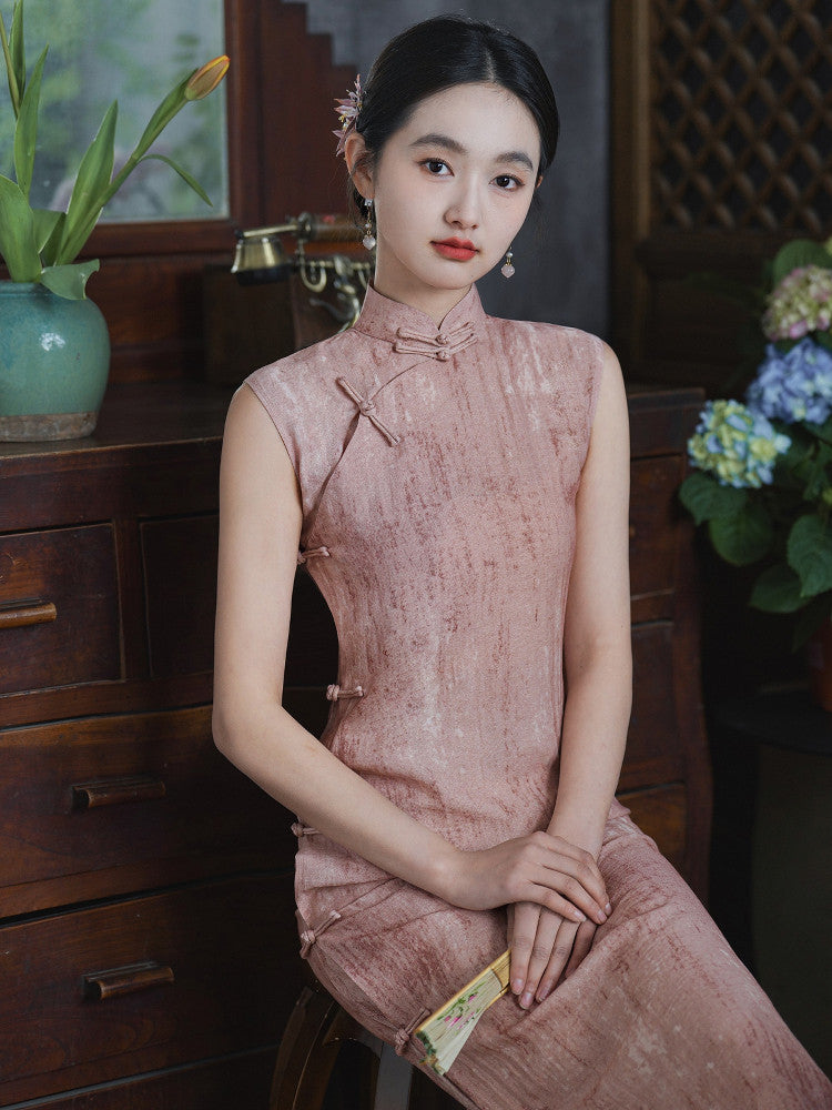 Sleeveless Midi Cheongsam | Roseclouds – Hanfu Story