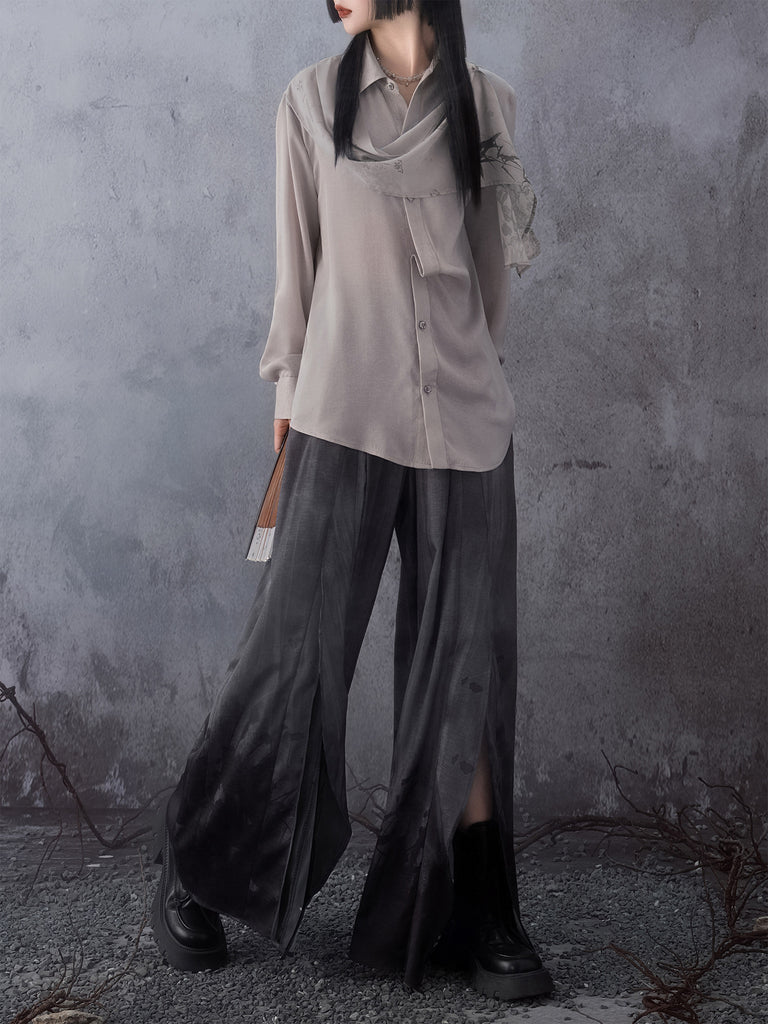 New Chinese Style Drape Long Sleeve Top - Floating Bamboo Leaf 竹叶飘片 (P ...
