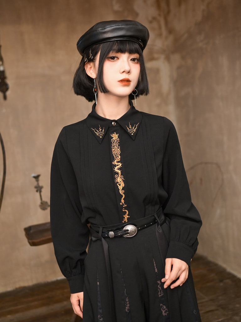 New Chinese Style Long Sleeve Top - Five Poisons 五毒 – Hanfu Story