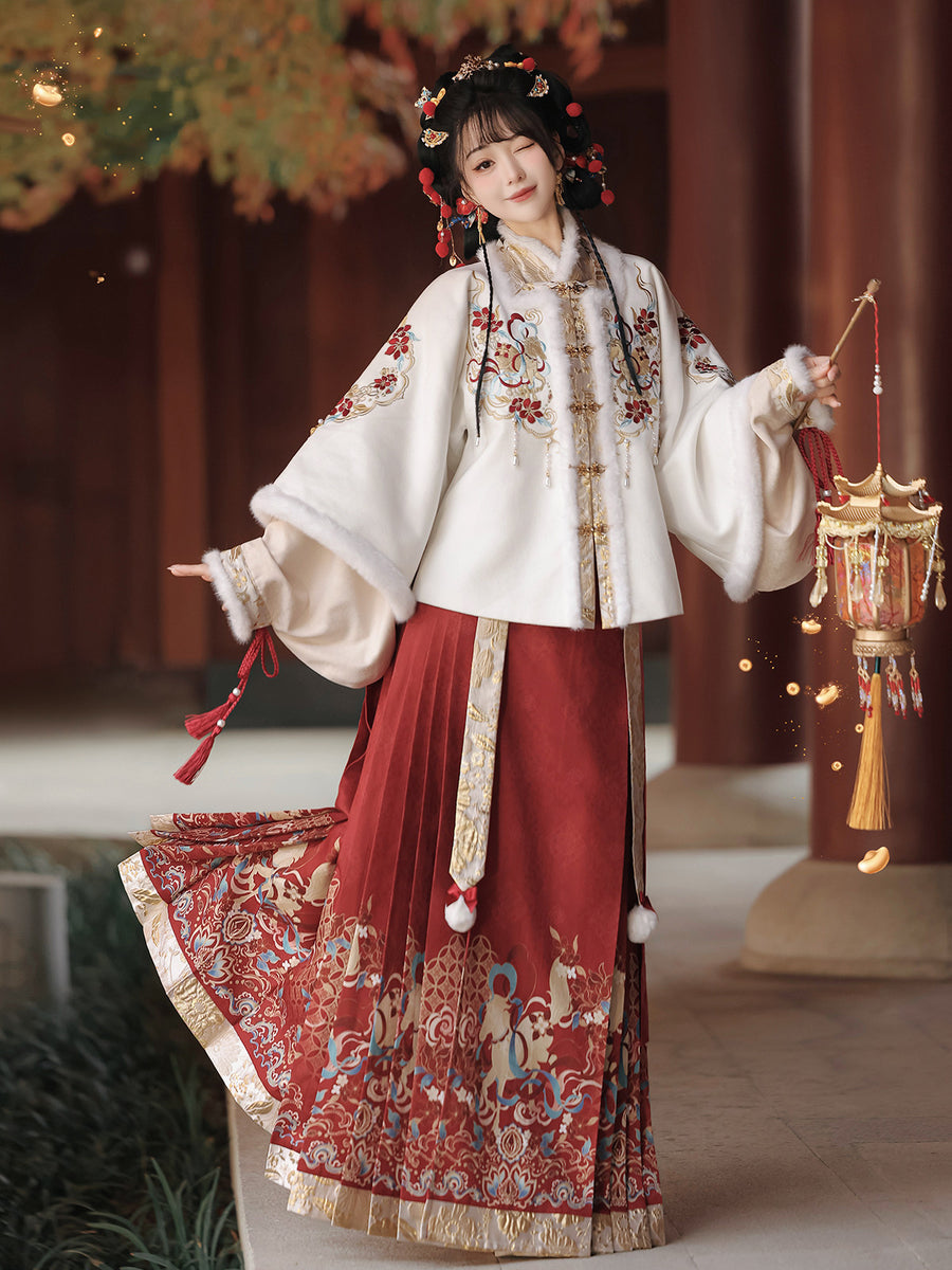Festive Ming Dynasty Chinese New Year Hanfu for Winter - Fumalinmen 福马 ...