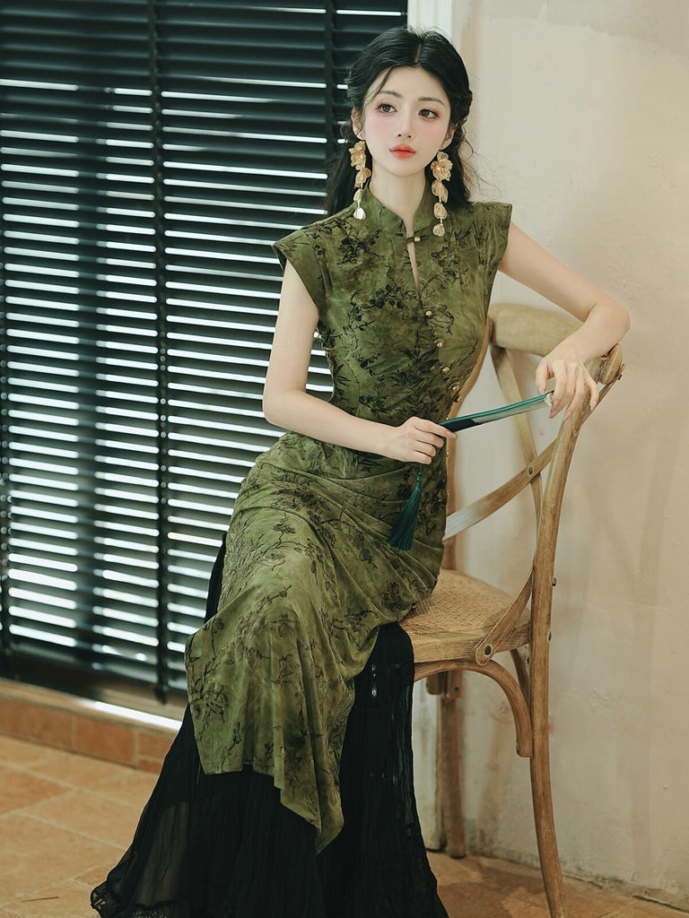 Sleeveless Modern Long Cheongsam | Zhuzi – Hanfu Story