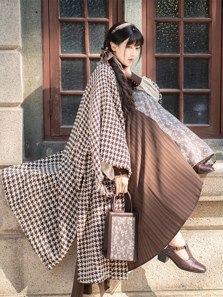 Song Dynasty Modern Hanfu Outerwear Changgan Temple Beizi and Wrap Ski ...