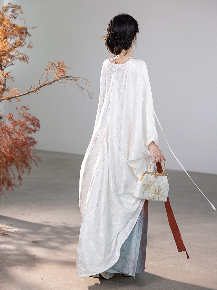 Song Dynasty Modern Hanfu Fairy Cardigan and Spiral Skirt - Glaze Red ...