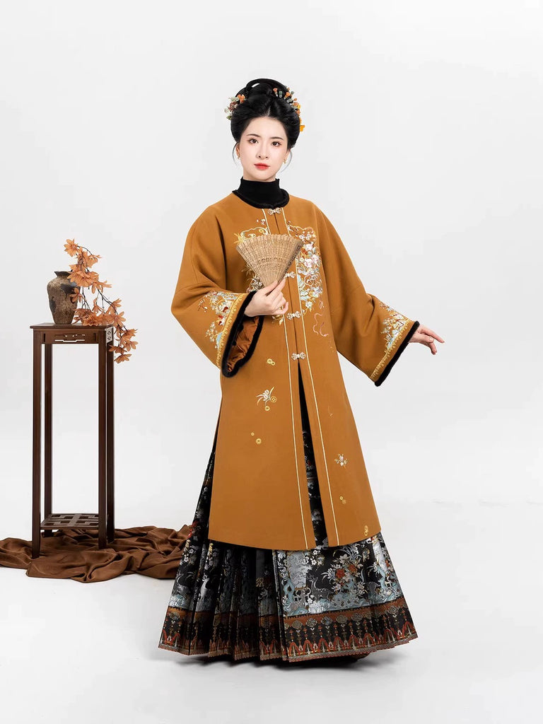 Ming Dynasty Modern Hanfu Round Neck Jacket with Mamianqun - Fulu 岁朝福鹿 ...