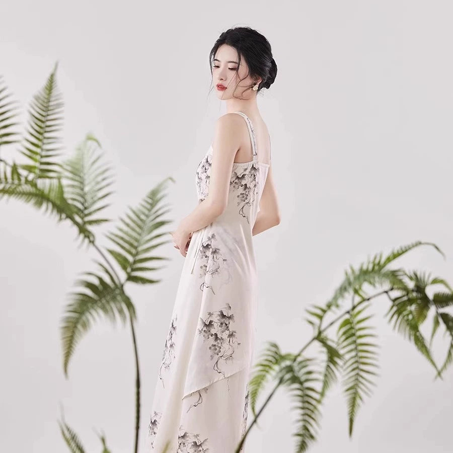 New Chinese Style Women Cardigan & Slip Maxi Dress - Grapevines 葡萄 (Pr ...