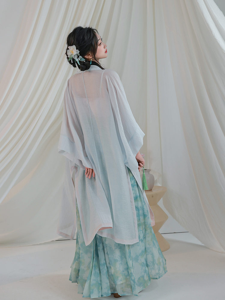 Song Dynasty Modern Hanfu Changgan Temple Cardigan and Pleated Skirt ...
