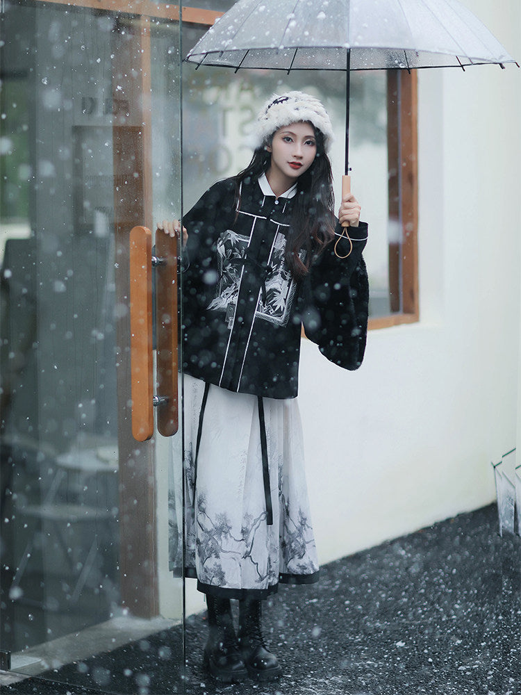 Ming Dynasty Modern Hanfu and Mamianqun - Autumn Scenery 秋时景 – Hanfu Story