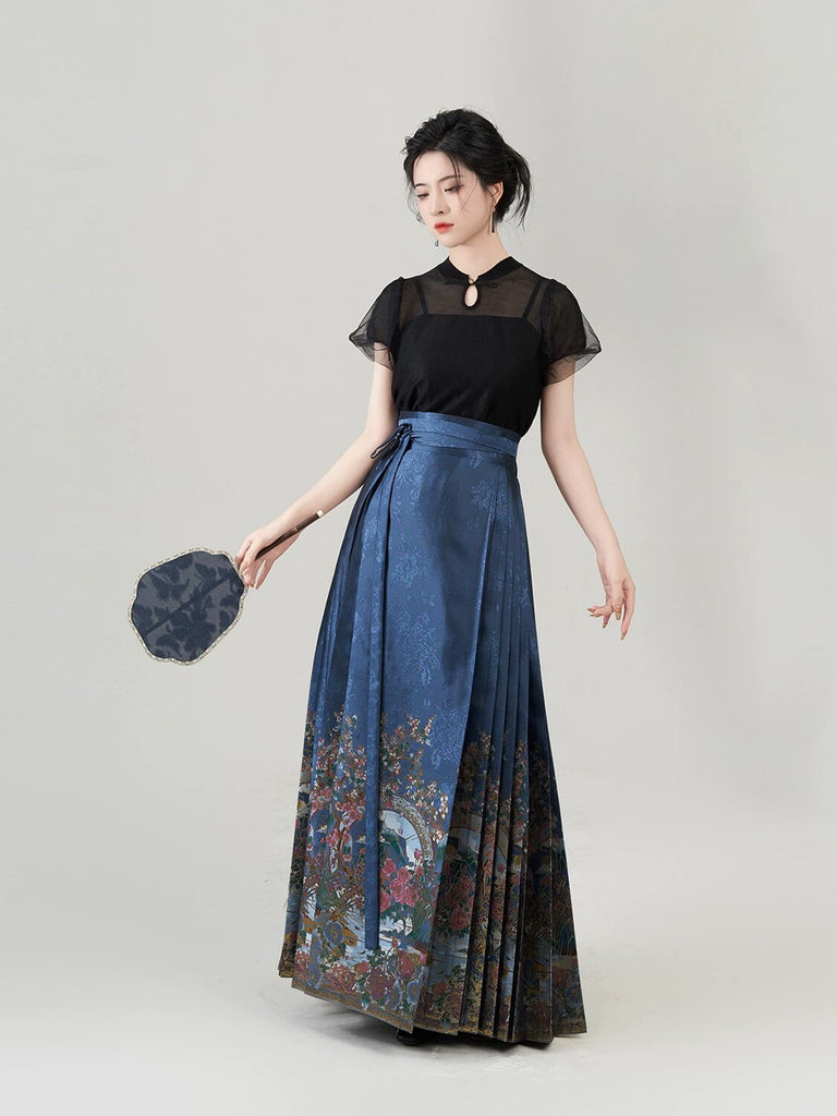 Ming Dynasty Modern Hanfu Mamianqun Outfit - Mirror in the Water 水月镜花 ...