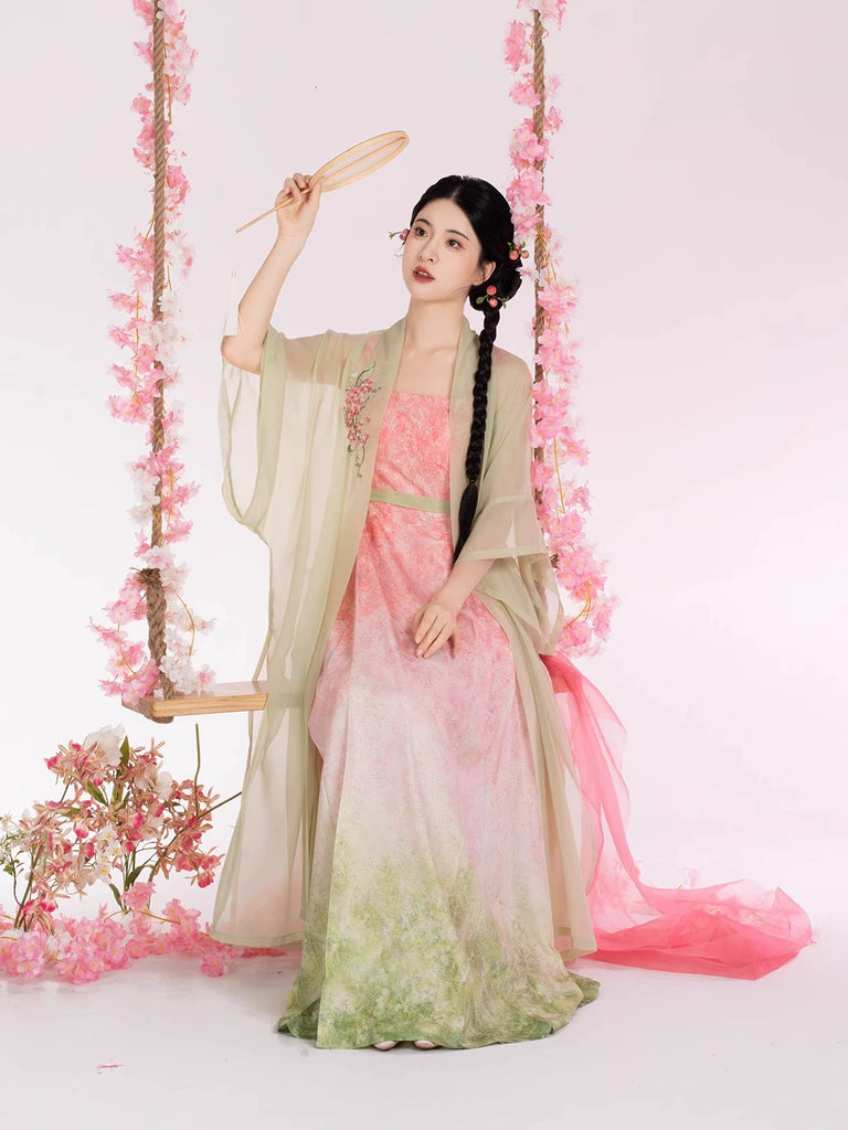 Song Dynasty Modern Hanfu Set with Changgan Temple Beizi and Mamian Sl ...