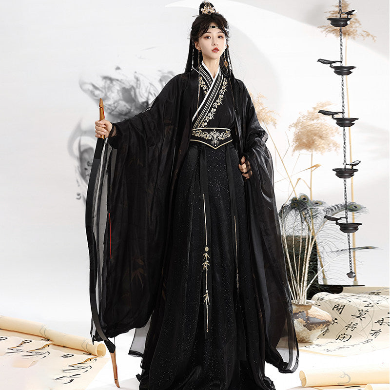 Wei Jin Dynasty Men and Women Qiyao Ruqun Hanfu | Starry Night 暗夜星辰 ...