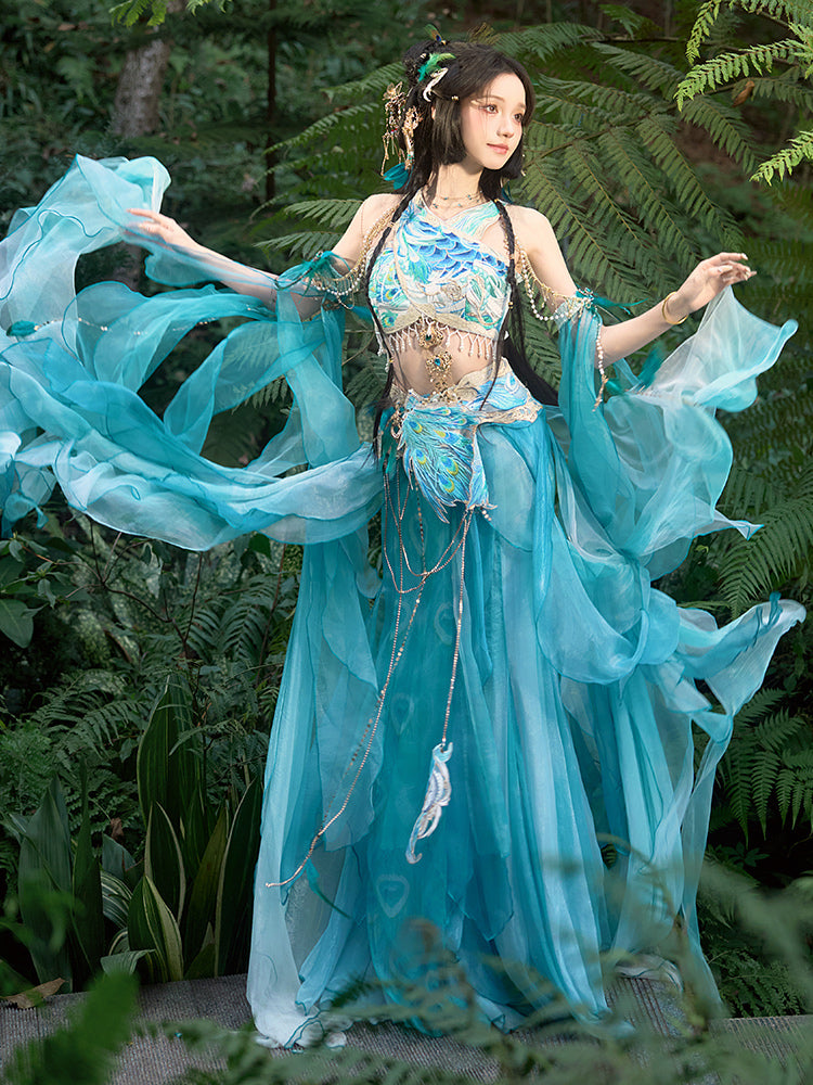 Peacock 孔雀 - Dunhuang Goddess Feitian Tang Dynasty Costume – Hanfu Story