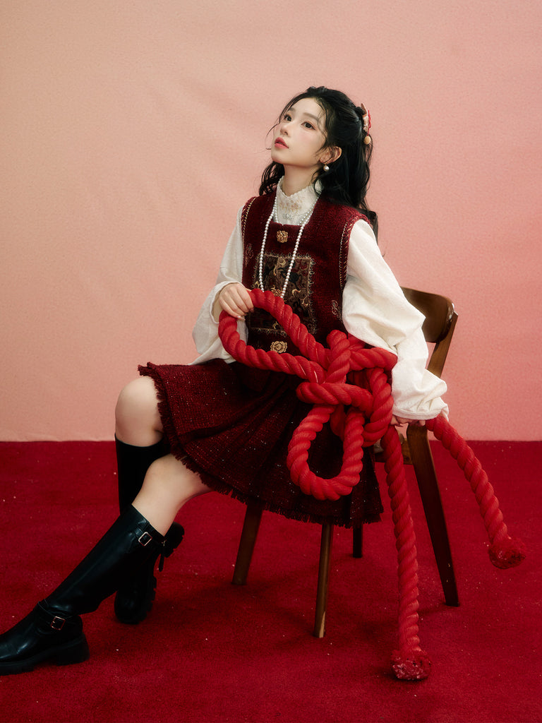 Festive Ming Dynasty Chinese New Year Hanfu - Raspberry Croissant 树莓可颂 ...