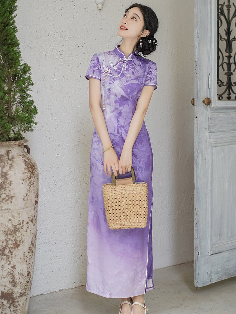 Yanran 嫣然 - Short Sleeve Long Cheongsam – Hanfu Story