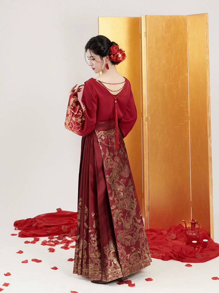 Ming Dynasty New Chinese Wedding Hanfu Bridal Tea Ceremony Outfit - Zh ...
