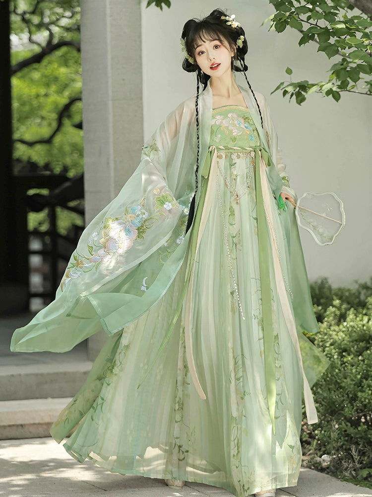 Chunzhu 春竹 - Tang Dynasty Style Hanfu Dress Heziqun – Hanfu Story