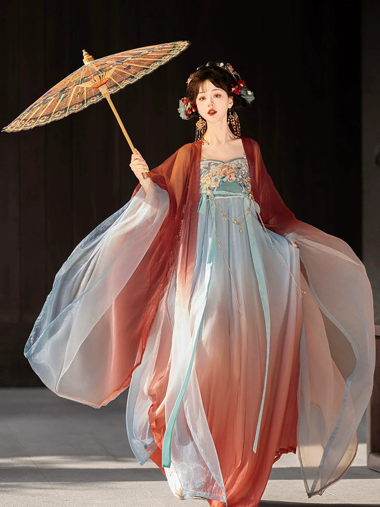 Flower Clusters 花团簇 - Tang Dynasty Style Hanfu Dress Heziqun – Hanfu Story
