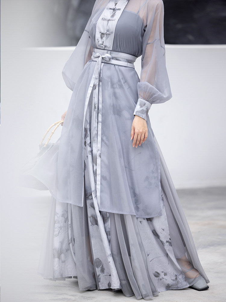 New Chinese Style Sheer Robe and Slip Dress - Wuji 无极 (Preorder ...