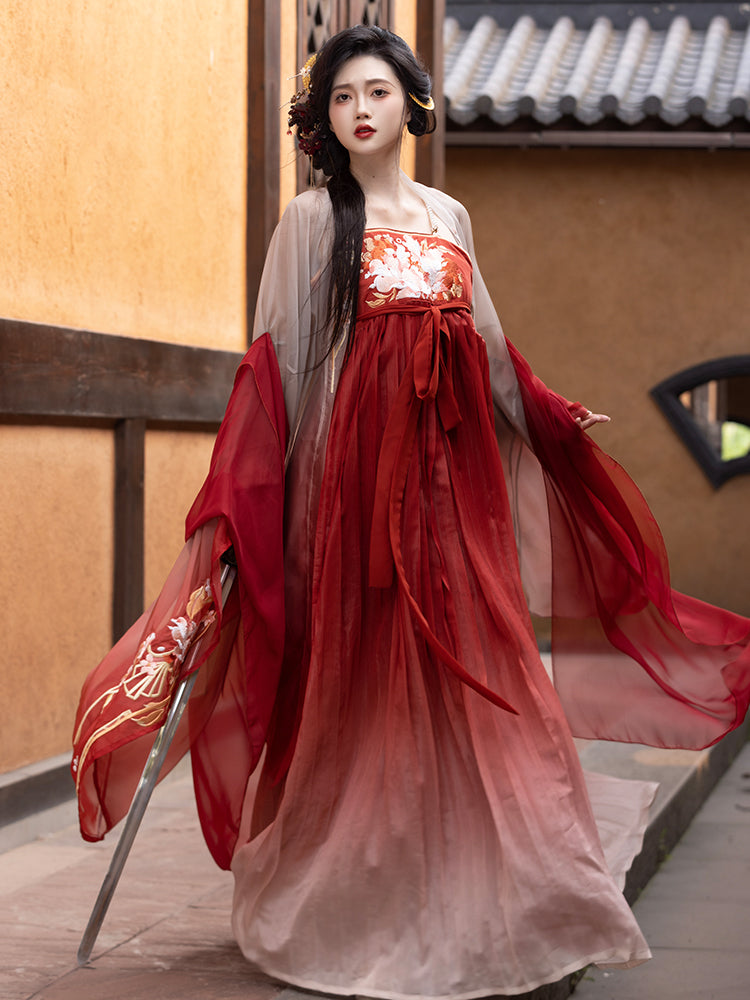 Peony 牡丹国色 - Tang Dynasty Style Hanfu Dress Heziqun – Hanfu Story
