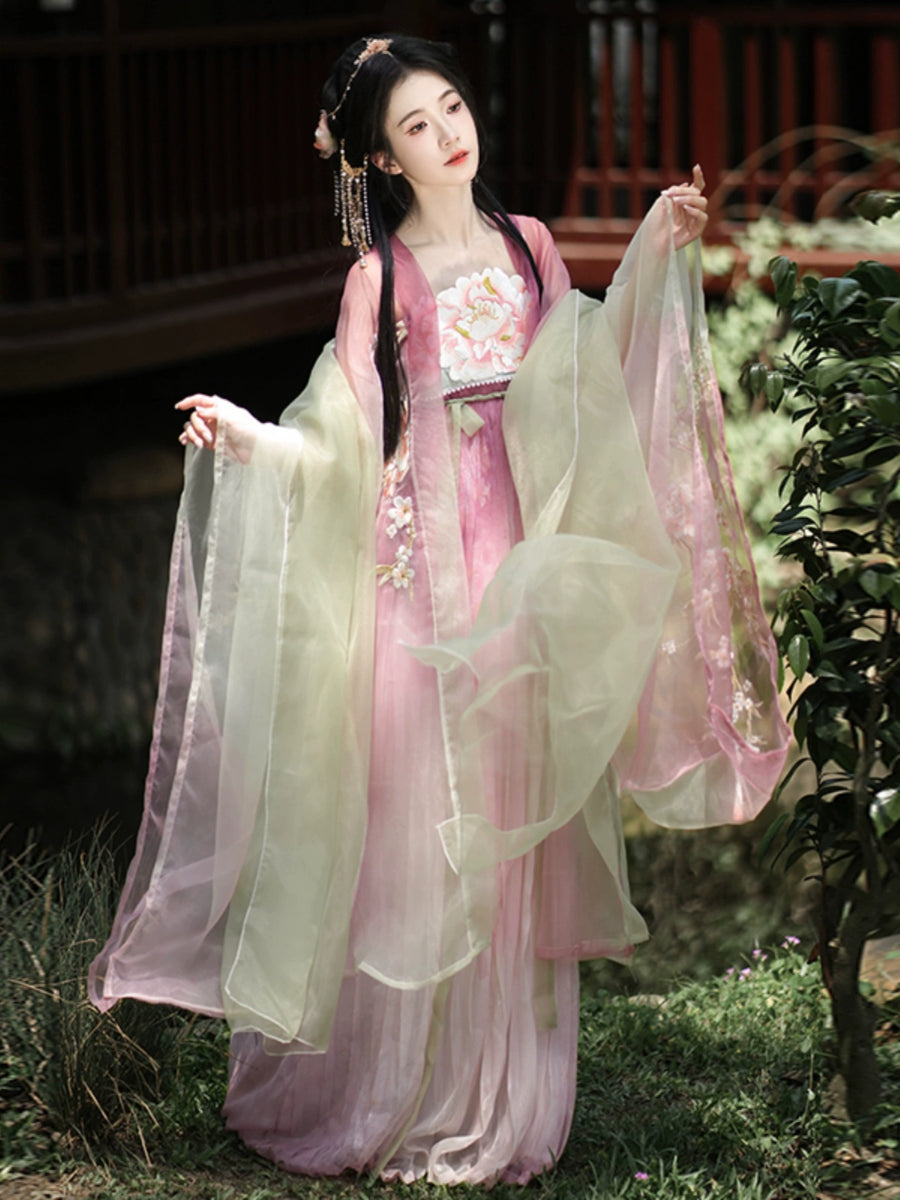 Peach Blossom God 桃花神 - Tang Dynasty Style Hanfu Dress Heziqun – Hanfu ...
