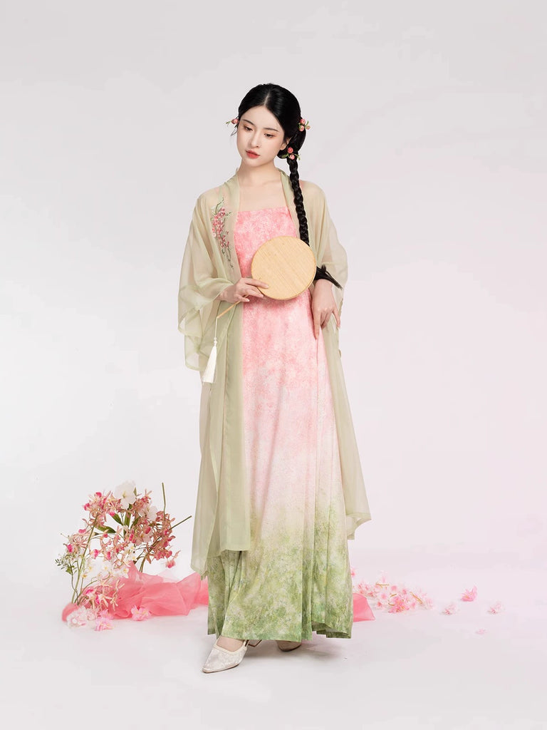 Song Dynasty Modern Hanfu Set with Changgan Temple Beizi and Mamian Sl ...