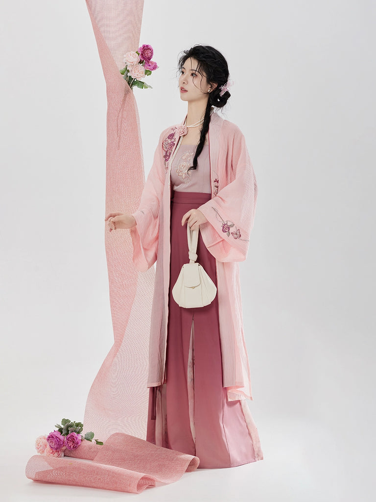 Song Dynasty Modern Hanfu Set with Changgan Temple Beizi and Three Ple ...