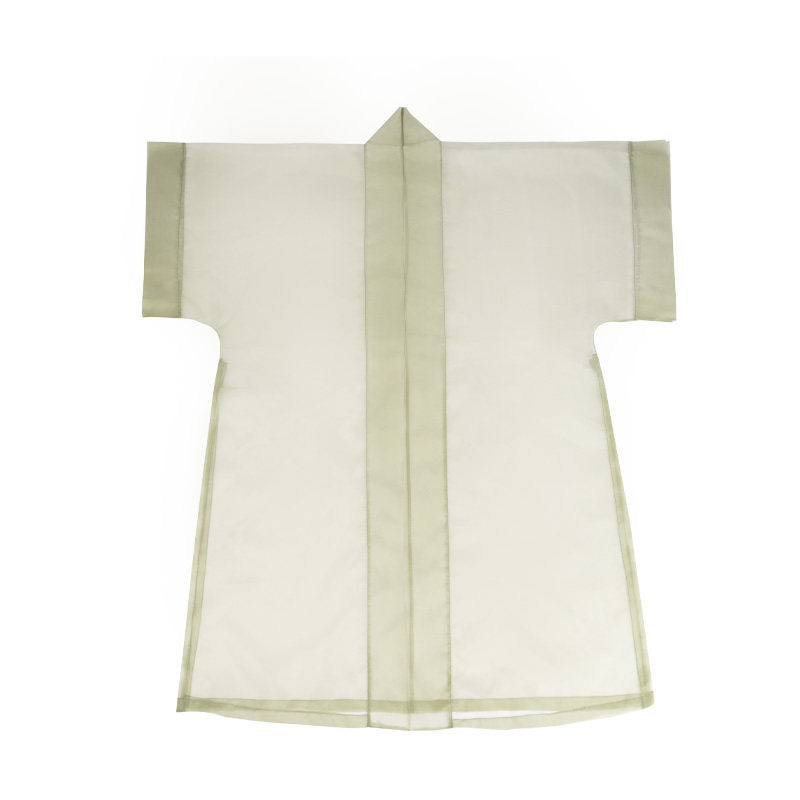 Song Dynasty Modern Hanfu Changgan Temple Beizi with Pleated Green Ski ...