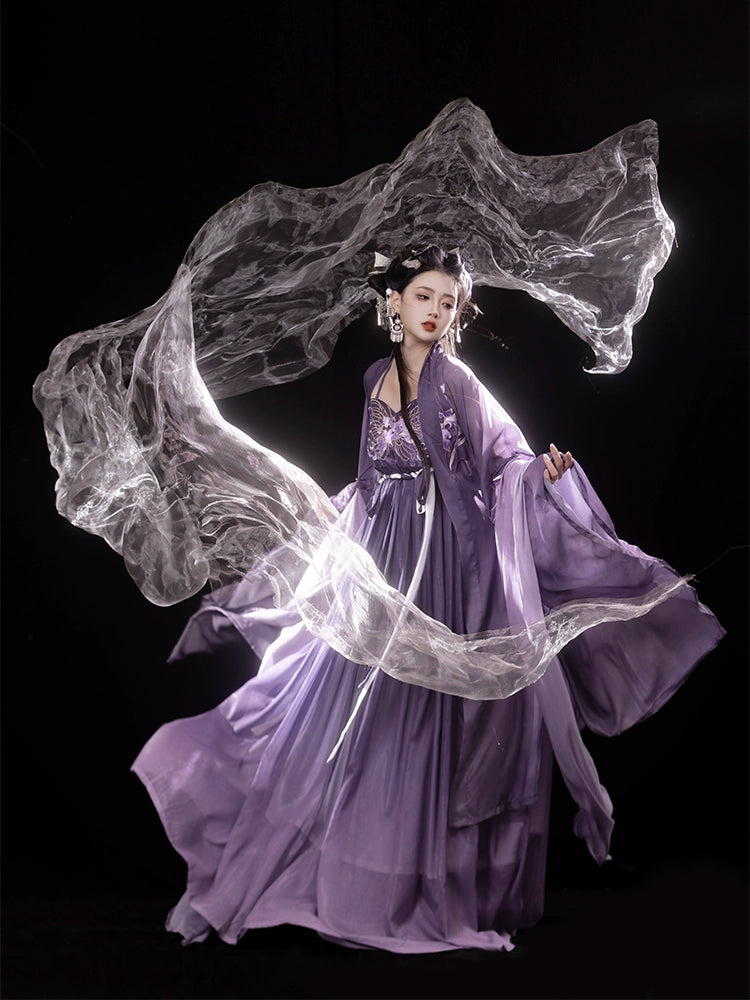 Iris Butterfly 鸢尾蝴蝶 - Tang Dynasty Style Hanfu Dress Heziqun – Hanfu Story
