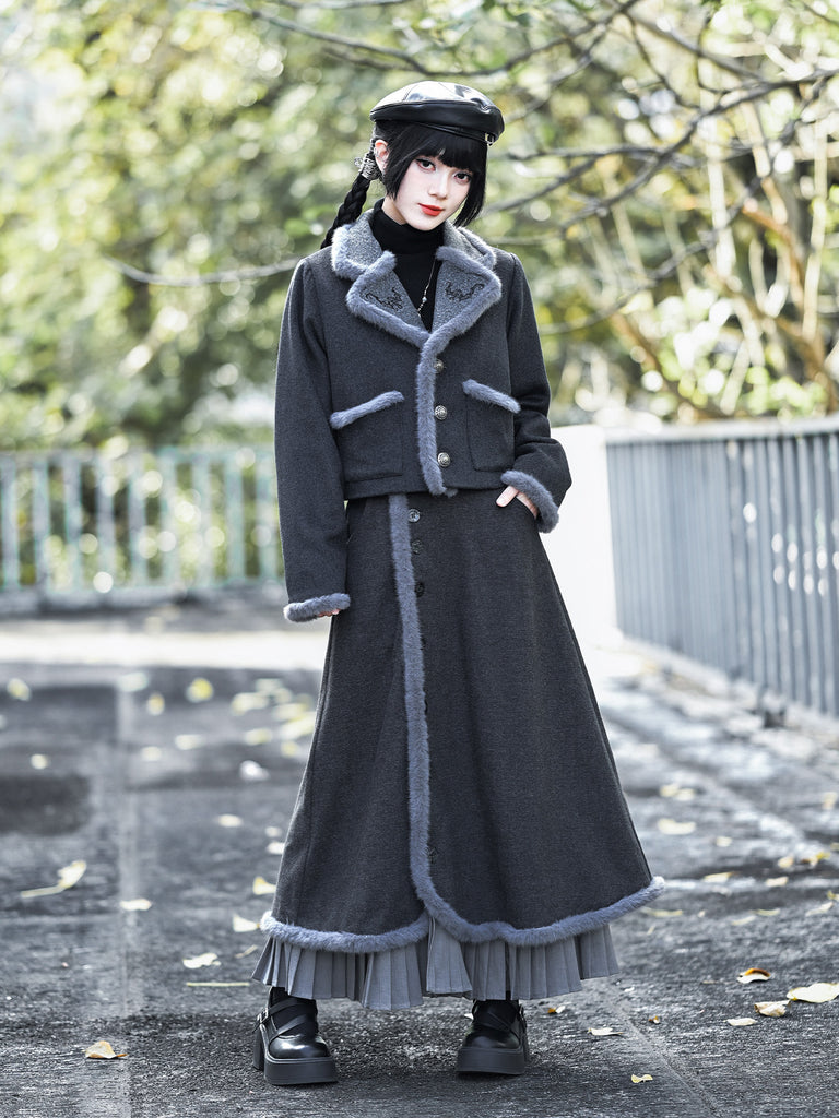 New Chinese Style Vintage Embroidered Wool Short Jacket - Lucky Bat 福蝠 ...