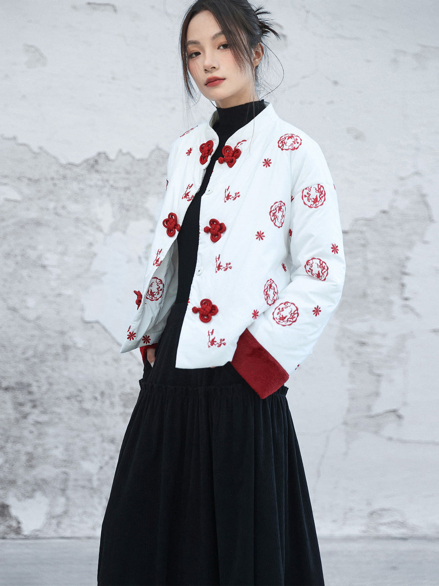 New Chinese Style Embroidered Padded Jacket – Hanfu Story