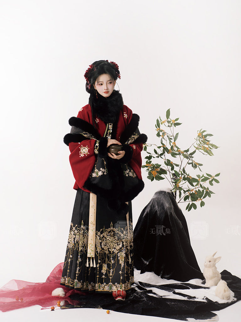 Ming Dynasty Chinese New Year Festival Hanfu Set - Fortune Cat 喵运亨通 (P ...