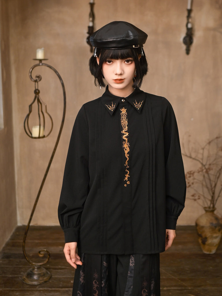 New Chinese Style Long Sleeve Top - Five Poisons 五毒 – Hanfu Story