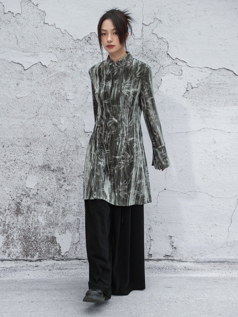 New Chinese Style Embossed Velvet A-Line Dress – Hanfu Story