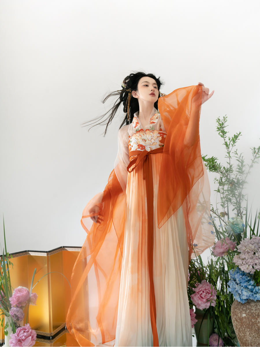 Orange Mint 橘香 - Tang Dynasty Style Hanfu Dress Heziqun – Hanfu Story