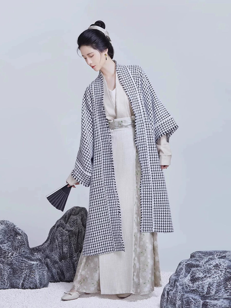 Song Dynasty Modern Hanfu Set with Changgan Temple Beizi and Three Ple ...
