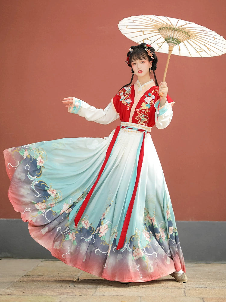 Dark Hibiscus 暗香芙蓉 - Tang Dynasty Style Beizi Qiyao Ruqun – Hanfu Story