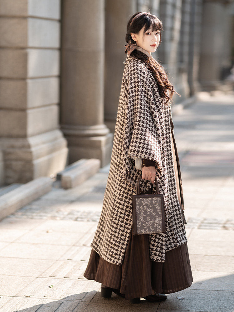 Song Dynasty Modern Hanfu Outerwear Changgan Temple Beizi and Wrap Ski ...