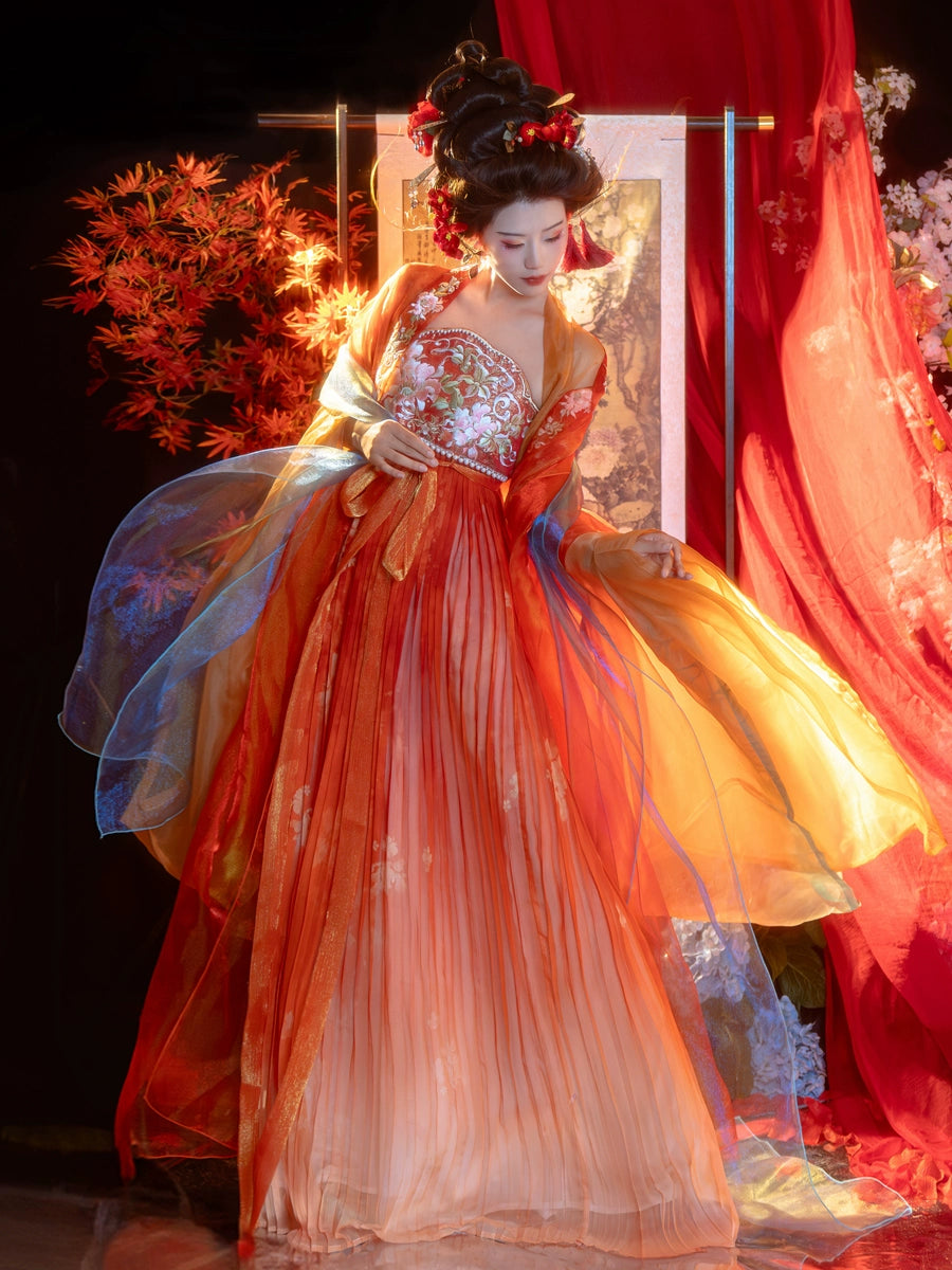 Golden Iris - Tang Dynasty Style Hanfu Dress Heziqun – Hanfu Story