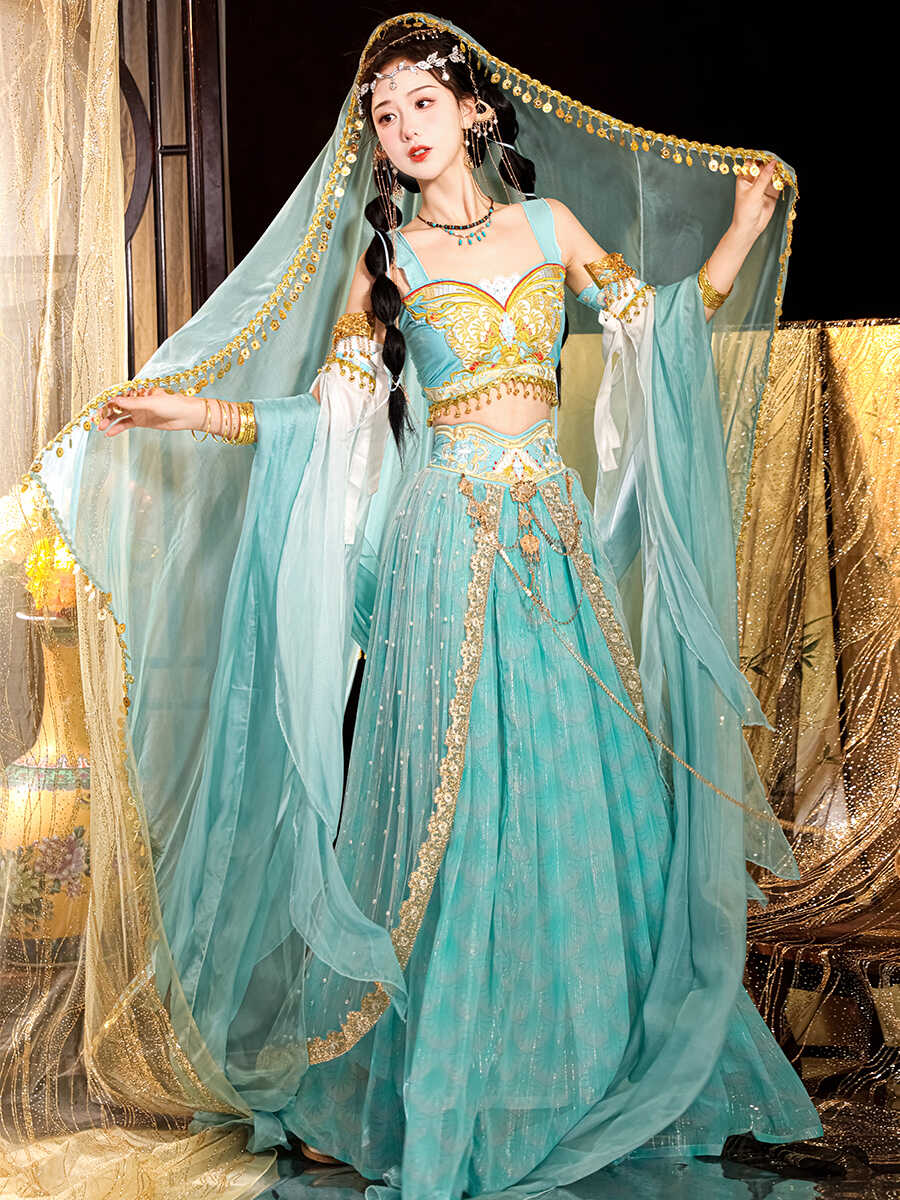 Blue Smoke - Dunhuang Goddess Feitian Tang Dynasty Costume – Hanfu Story