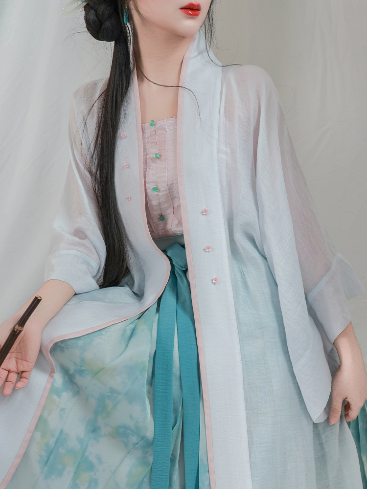 Song Dynasty Modern Hanfu Changgan Temple Cardigan and Pleated Skirt ...