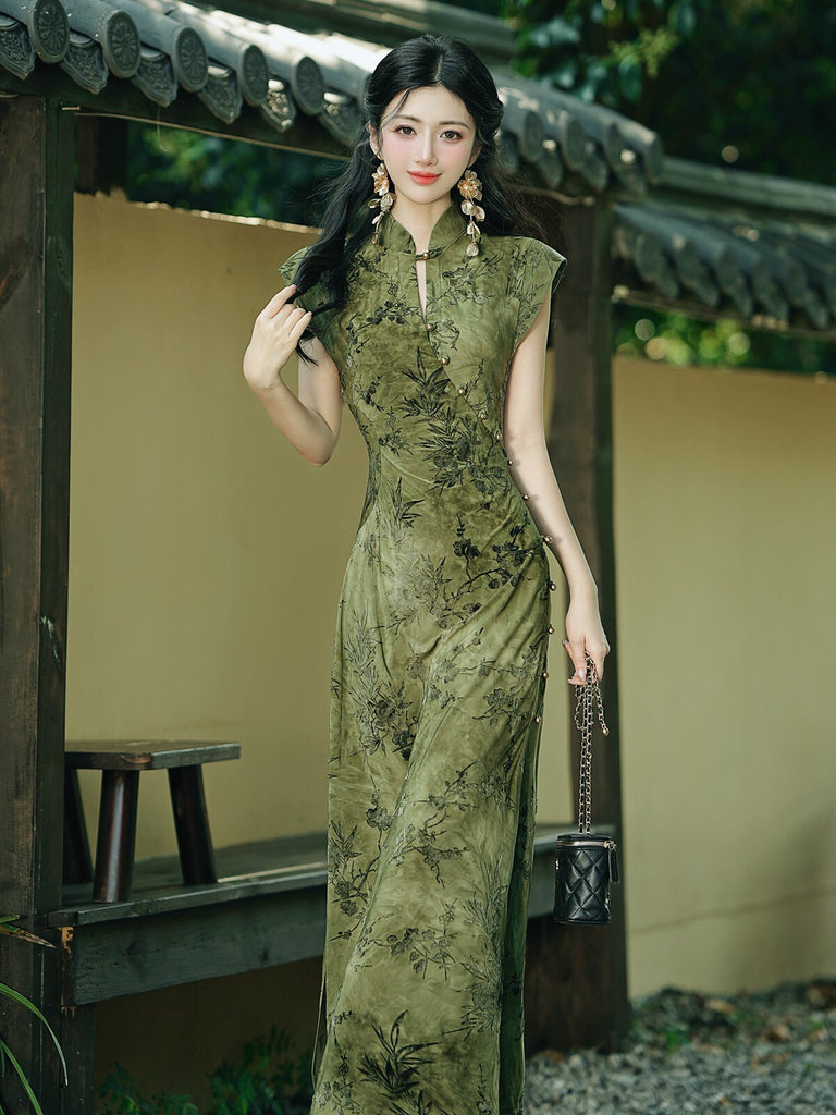 Sleeveless Modern Long Cheongsam | Zhuzi – Hanfu Story