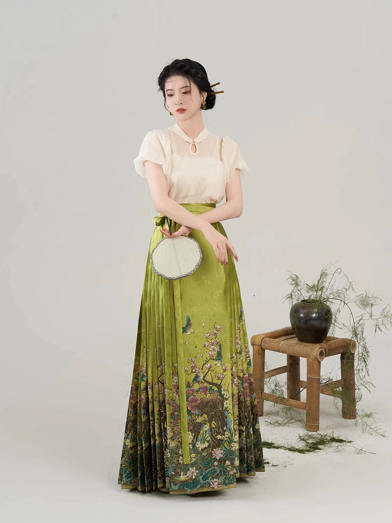 Ming Dynasty Modern Hanfu Mamianqun Outfit - Fanhua Fu 繁花赋 (Preorder ...
